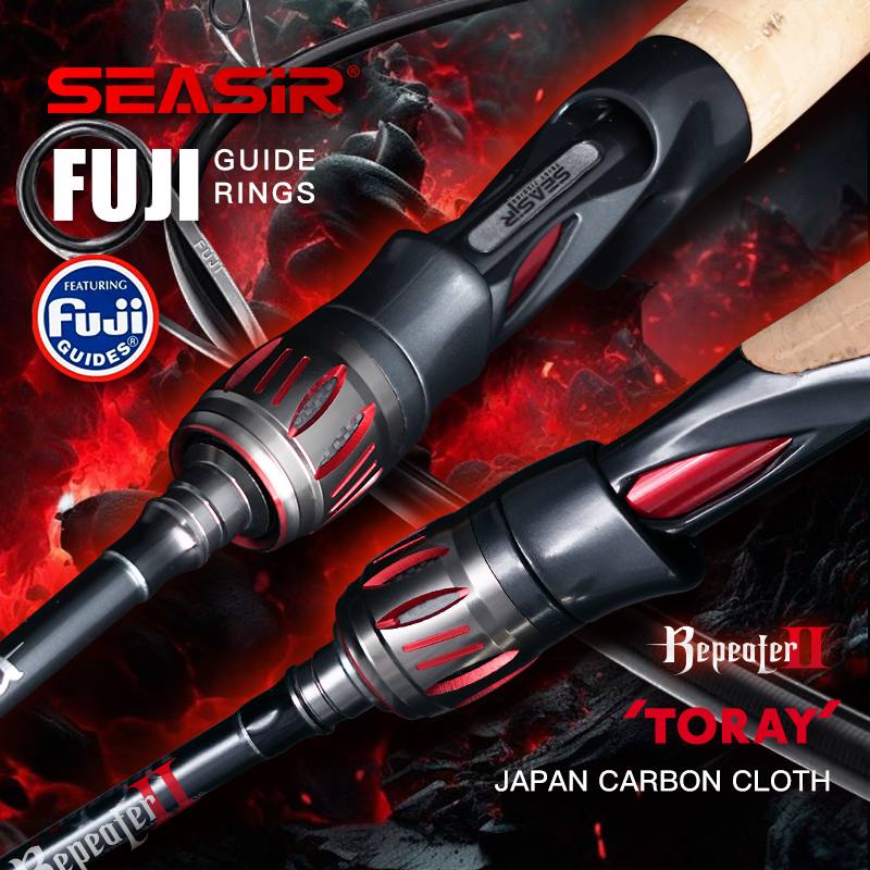 SEASIR REPEATER Fishing Rod FUJI-O Guide Rings Carbon High Sensitivity ...
