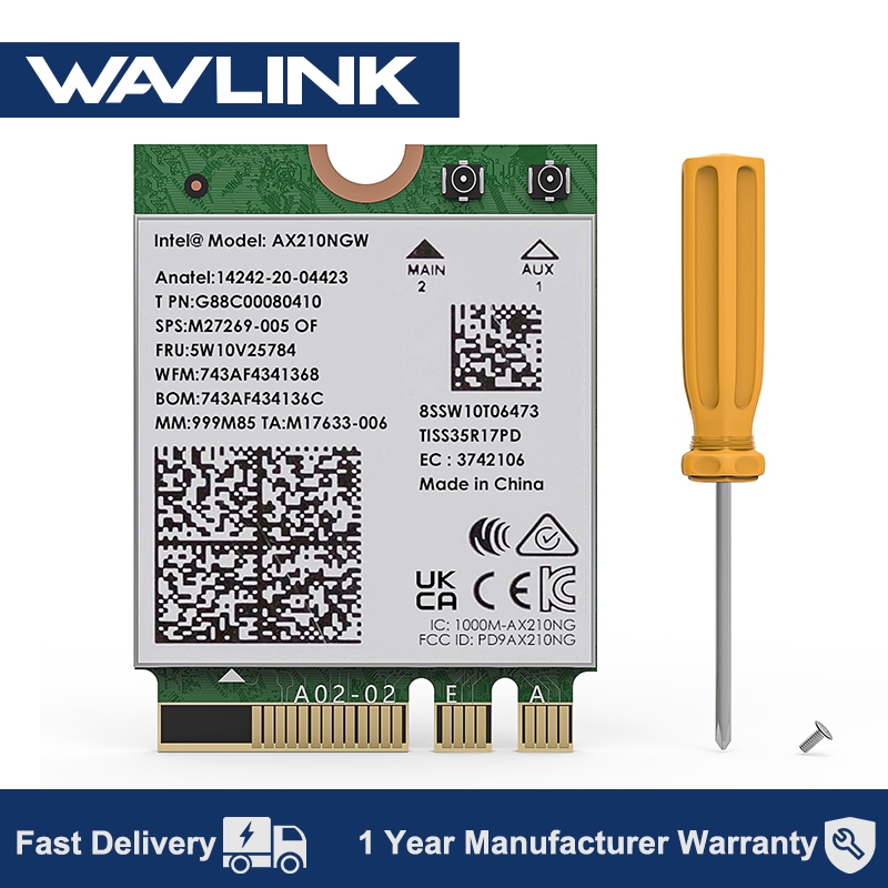 Wavlink Intel AX210 Wi-Fi Card Tri-Band Laptop Wifi Card With Bluetooth ...