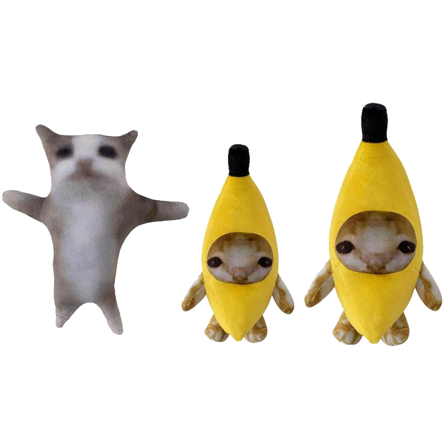 11.8inch Happy Cat Plush Toy Fun Meme Cat Interactive Fluffy Plush Doll ...