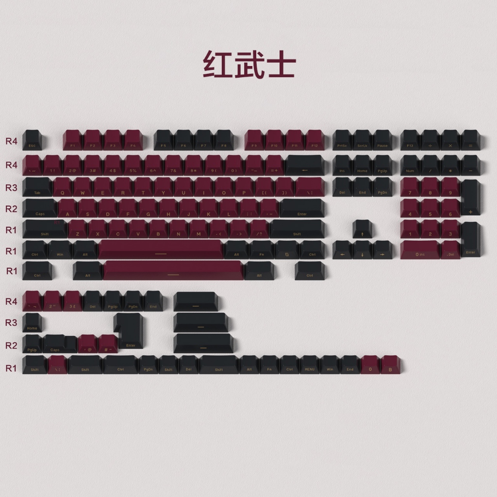 GMK Red Samurai keycap side fonts opaque Double shot/Cherry profile ...