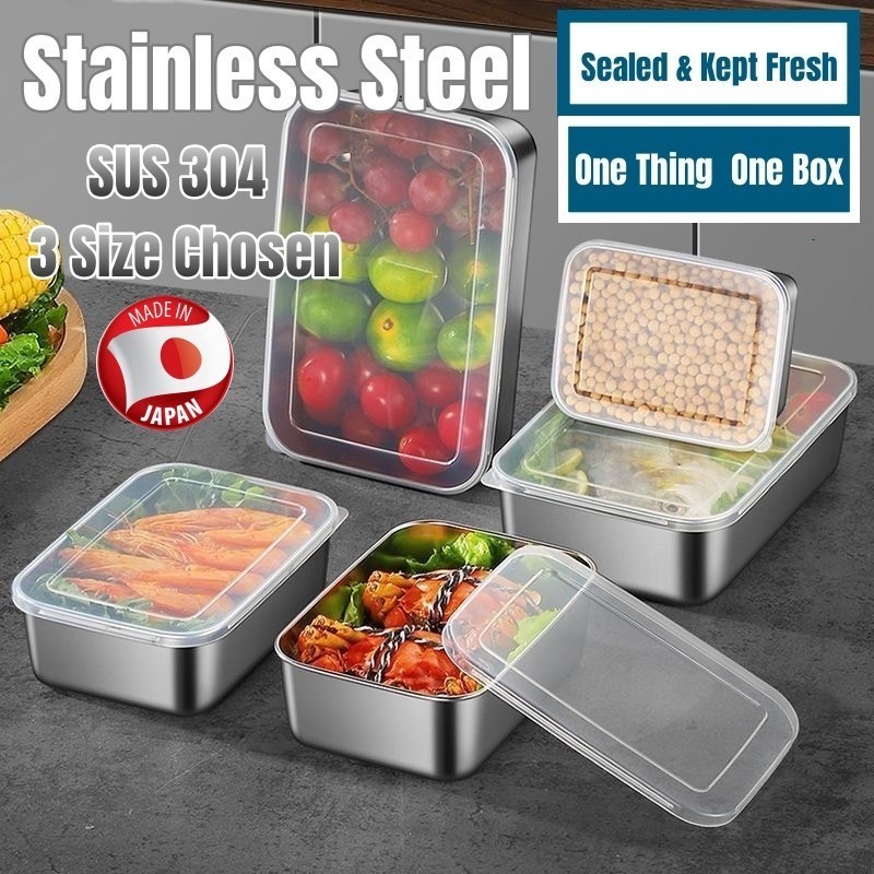 304 Stainless Steel Fresh Keeping Box with Sealed Lid Japanese Food ...