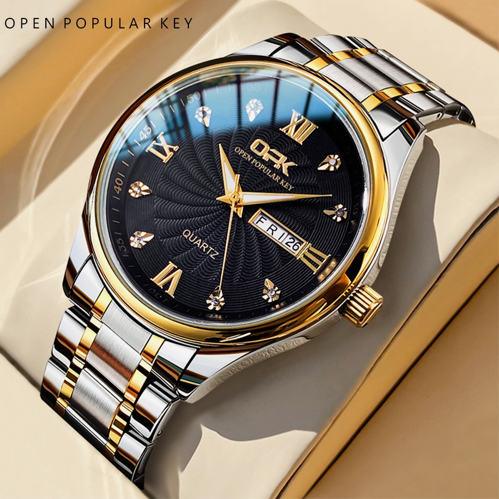 OPK Watch For Men Waterproof Original Stainless Steel Quartz Business ...