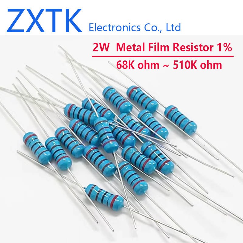20PCS Metal Film Resistor 2W 68K 75K 82K 91K 100K 110K 120K 130K 150K ...