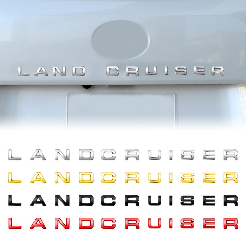 Car Front hood For Land Cruiser Letter Emblem Glossy black Grey Metal ...
