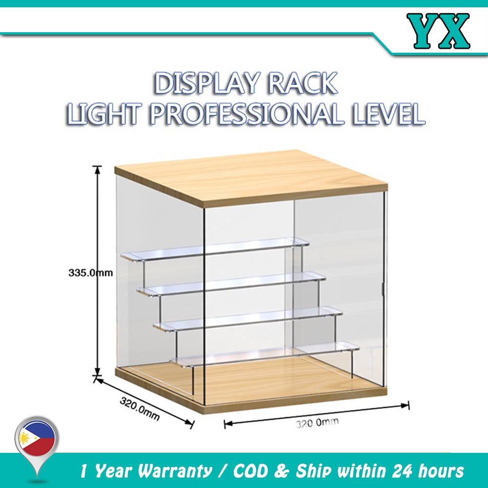 【COD】 Acrylic Display Rack Riser with Lights Dustproof Detachable ...