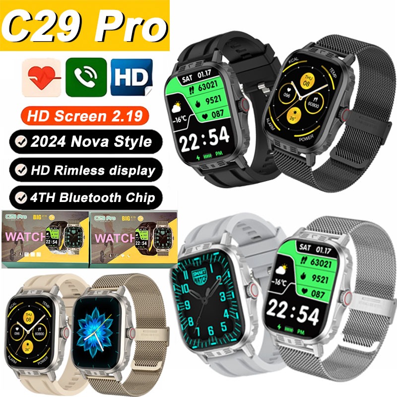 C29 Pro Smart 2024 New Women Men Watch 2.19 inches Full Touch Screen ...