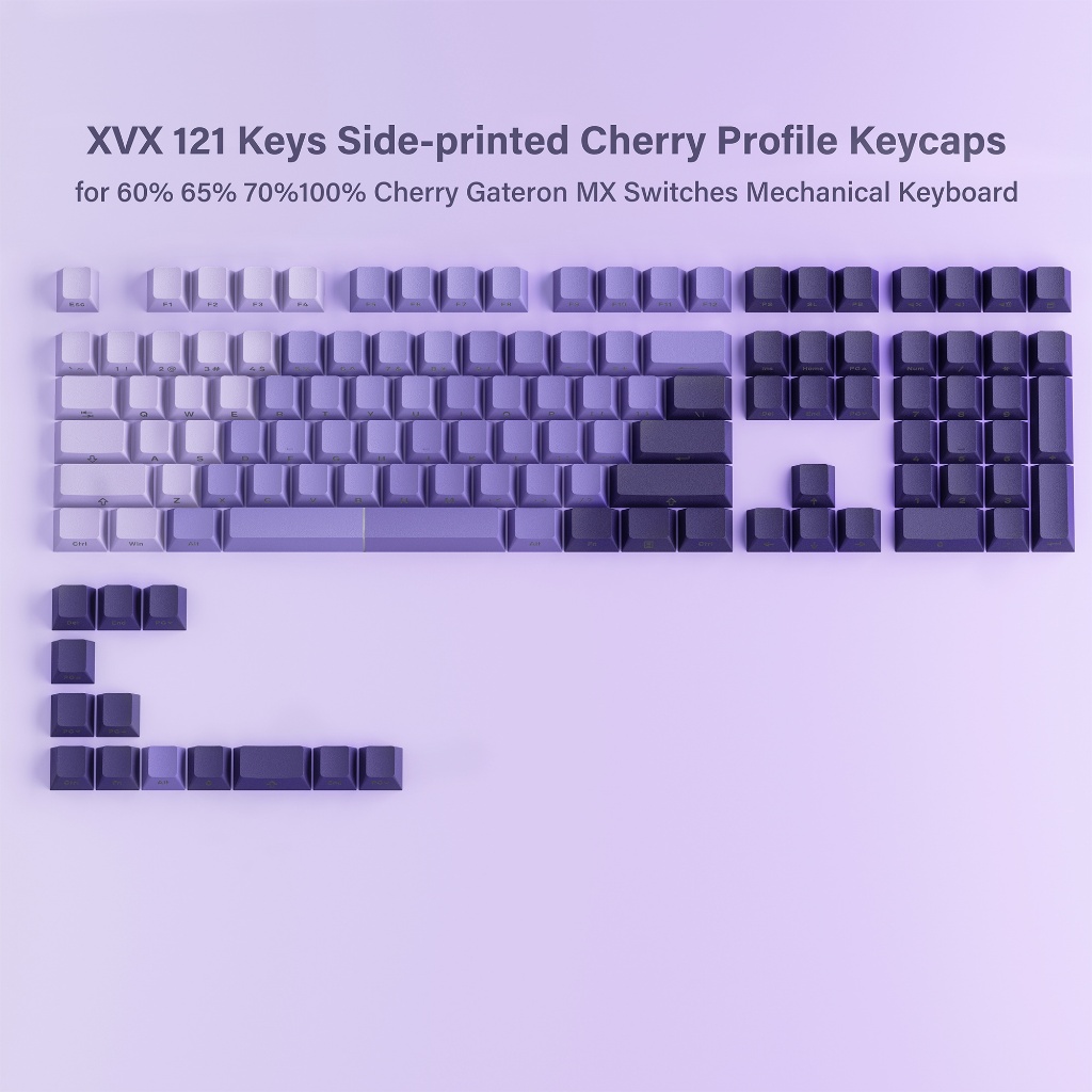 XVX Horizontal gradient purple flowing light keycap with side engraved ...