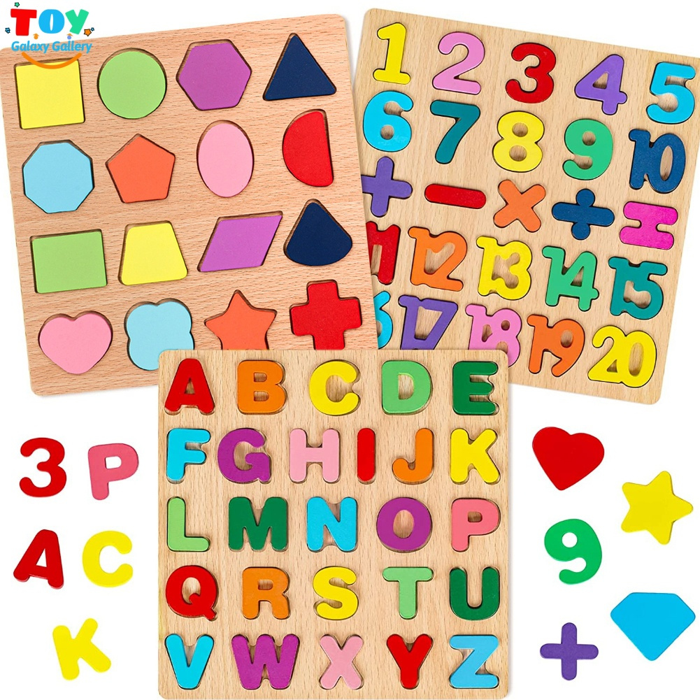 ABC Alphabet Digital Puzzle Wooden Toys Wooden Jigsaw Toys Number ...