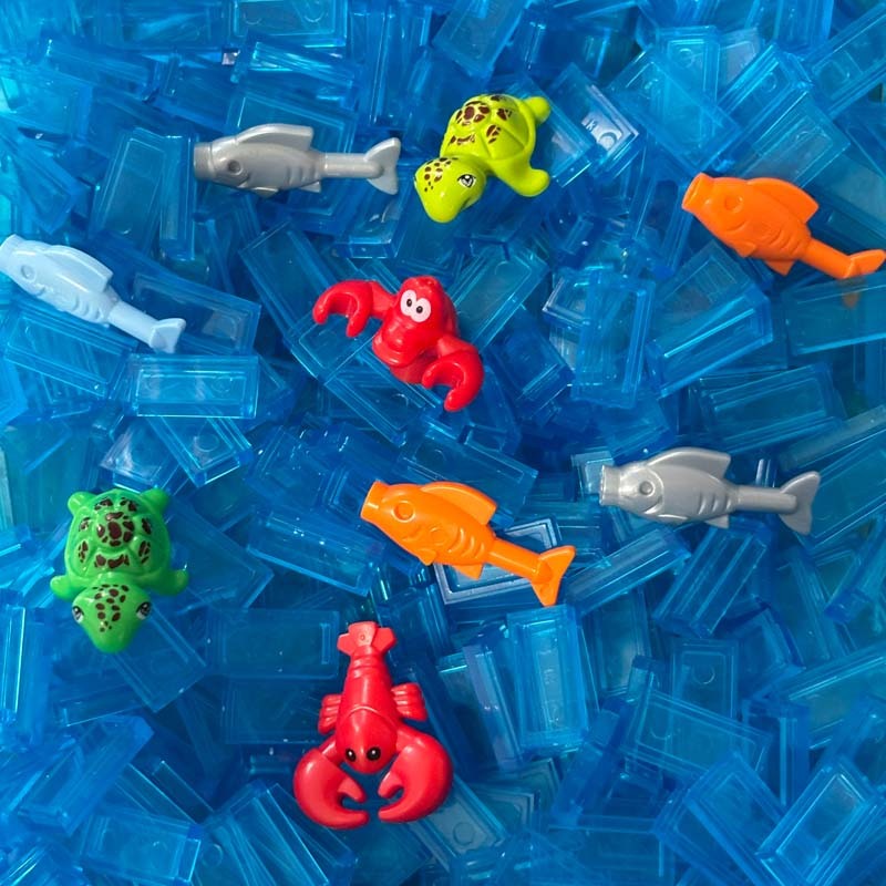 Animals Accessory MOC Building Blocks Shark Lobster Fish Crab Turtle ...