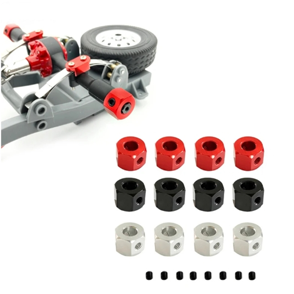 4PCS 5mm to 12mm Metal Combiner Wheel Hub Hex Adapter For WPL D12 C14 C24 B14 B16 MN D90 D91 RC ...
