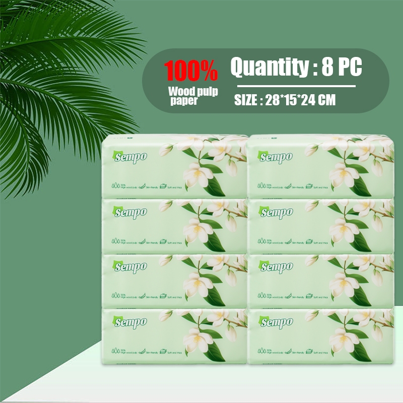 sempo Tissue 8 Packs 3 Ply Paper Towel Tissue Interfolded Paper Tissue ...