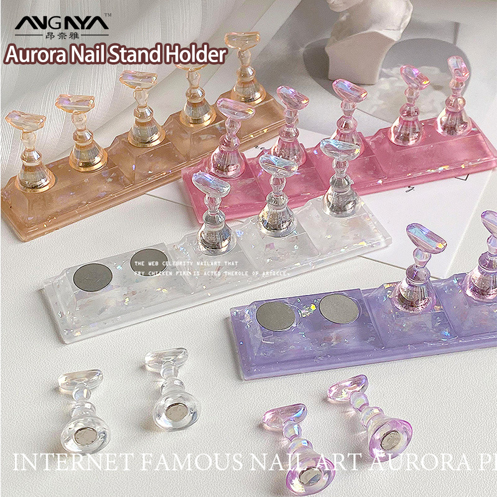ANGNYA Aurora Acrylic Nail Holder Nail Stand For Press On Nails Fake ...