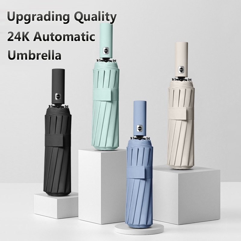 Umbrella automatic folding 24 Ribs Storm-resistant Large Anti UV ...