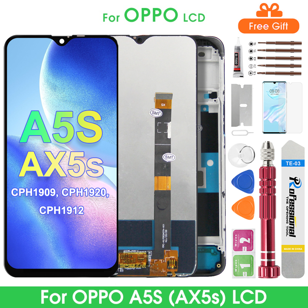 For OPPO A5S LCD Display AX5S CPH1909 CPH1920 LCD Frame Touch Screen ...