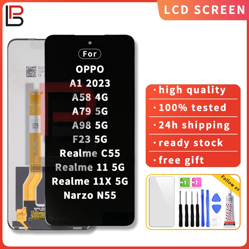 For Oppo Realme C55/Realme 11 5G/Realme 11X 5G/Narzo N55/A1 2023/A58 4G/A79 5G/A98 5G/F23 5G Lcd ...