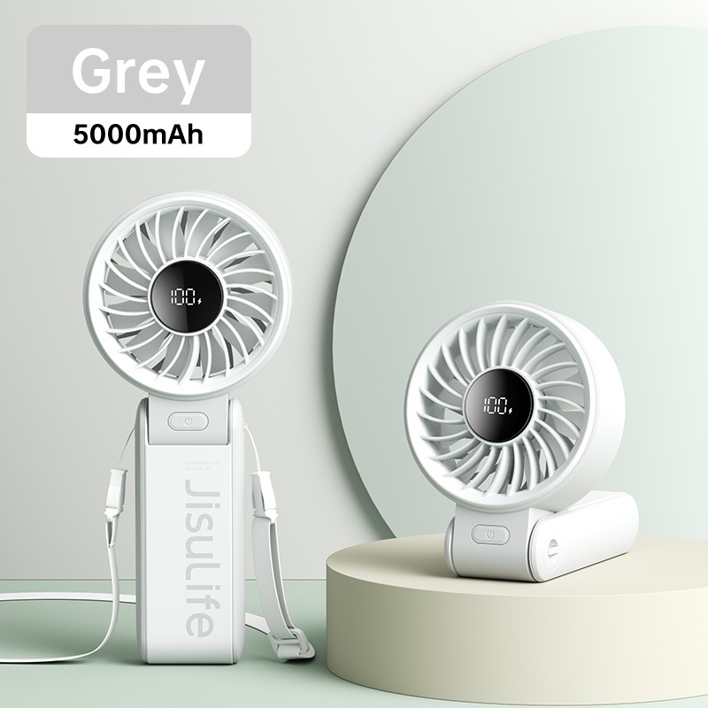 JISULIFE Handheld Fan Life7 Mini Fan Portable Rechargeable Electric ...