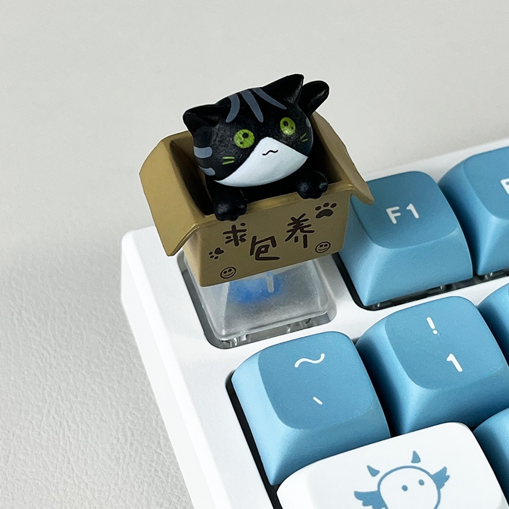Cute Cat Artisan Keycaps OEM Profile R4 Transparent keycaps for ...