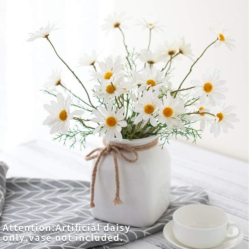 Artificial Flowers,1pcs Silk Daisy, Artificial Gerber Daisy for Home ...