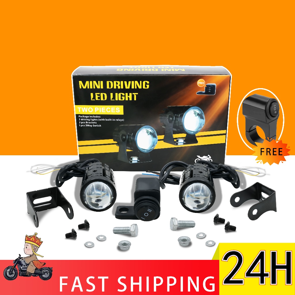 2PCS 60W Super Bright Mini Driving Light Set Led Light For Motorcycl Headlight 2 Color Car Dual ...