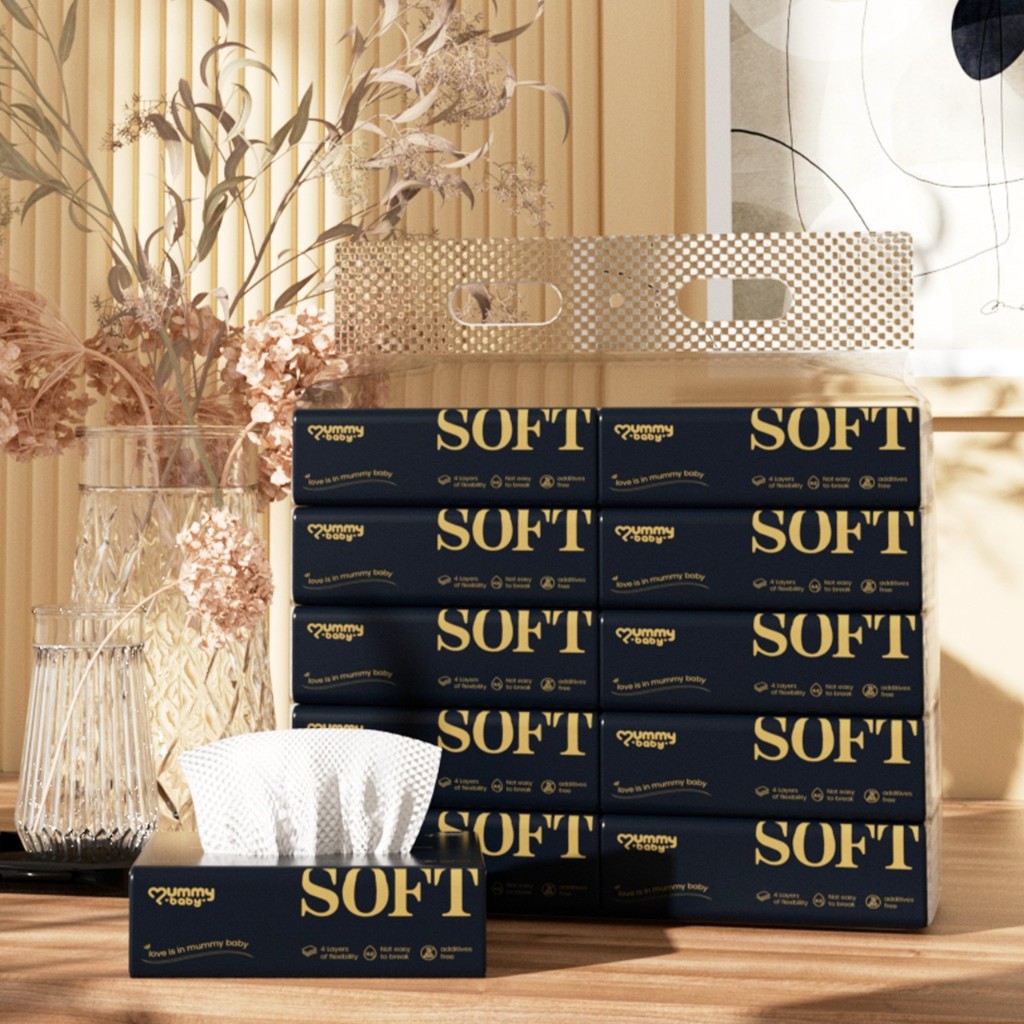 【Mummy baby】 10 Pack Tissue Facial Tissue Order Tissue 4-Ply Facial ...