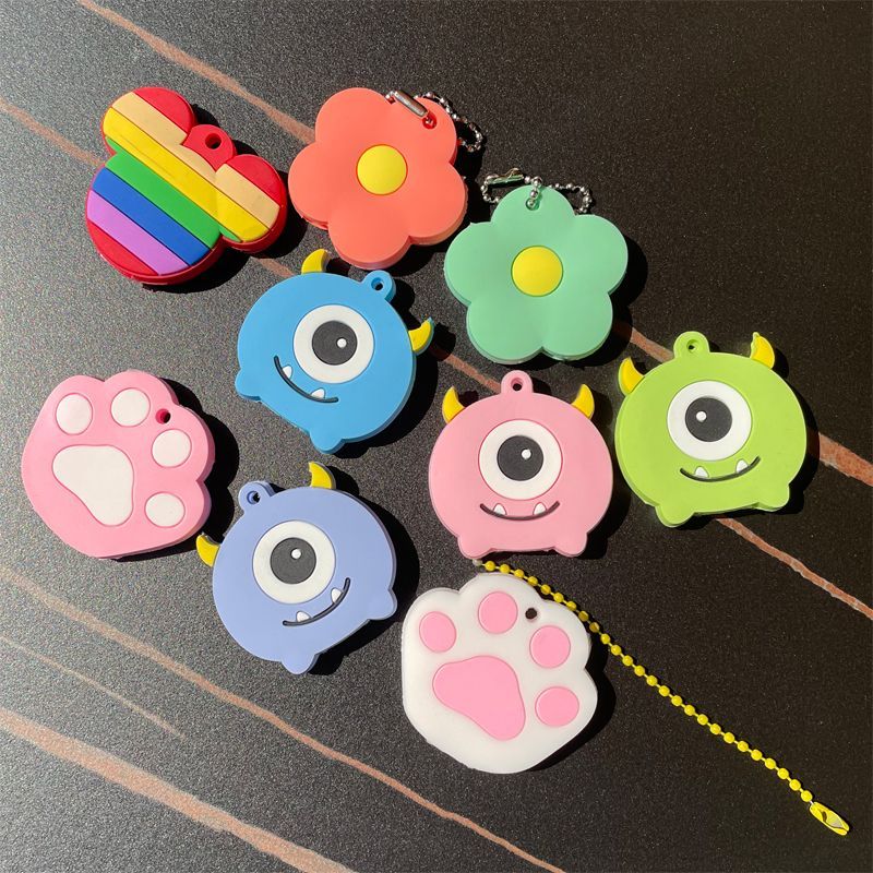 Electric vehicle silicone key holder cartoon cute creative keychain ...