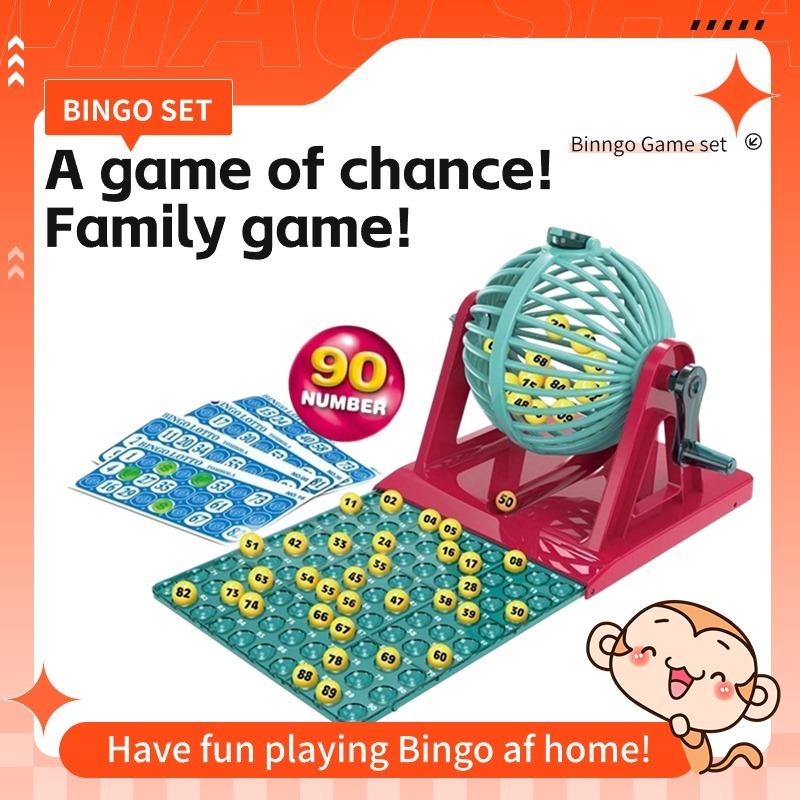 New Bingo Lotto Lottery Family Bingo Game Set-Cage Balls Cards Counters ...