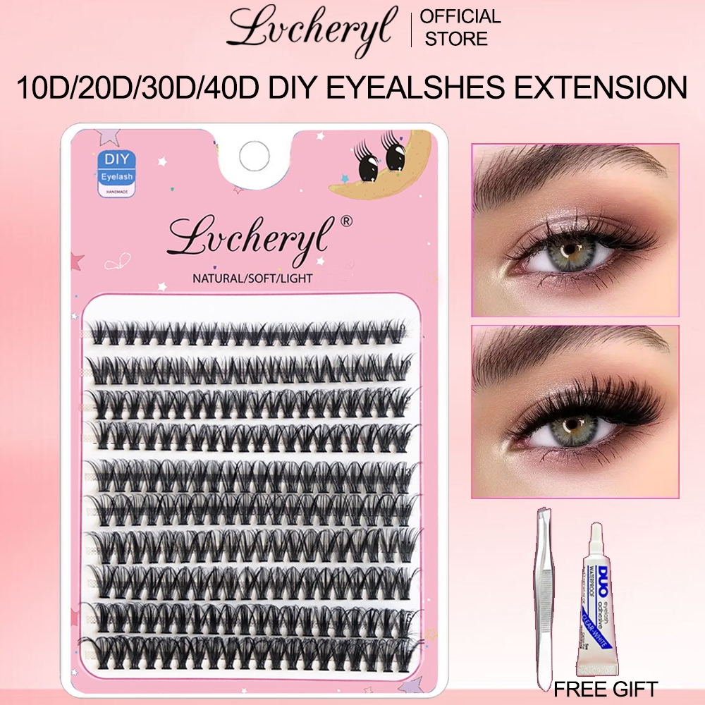 Lvcheryl 200pcs 30/40D 9-16mm Mix D Curl Cluster Lashes Individual ...