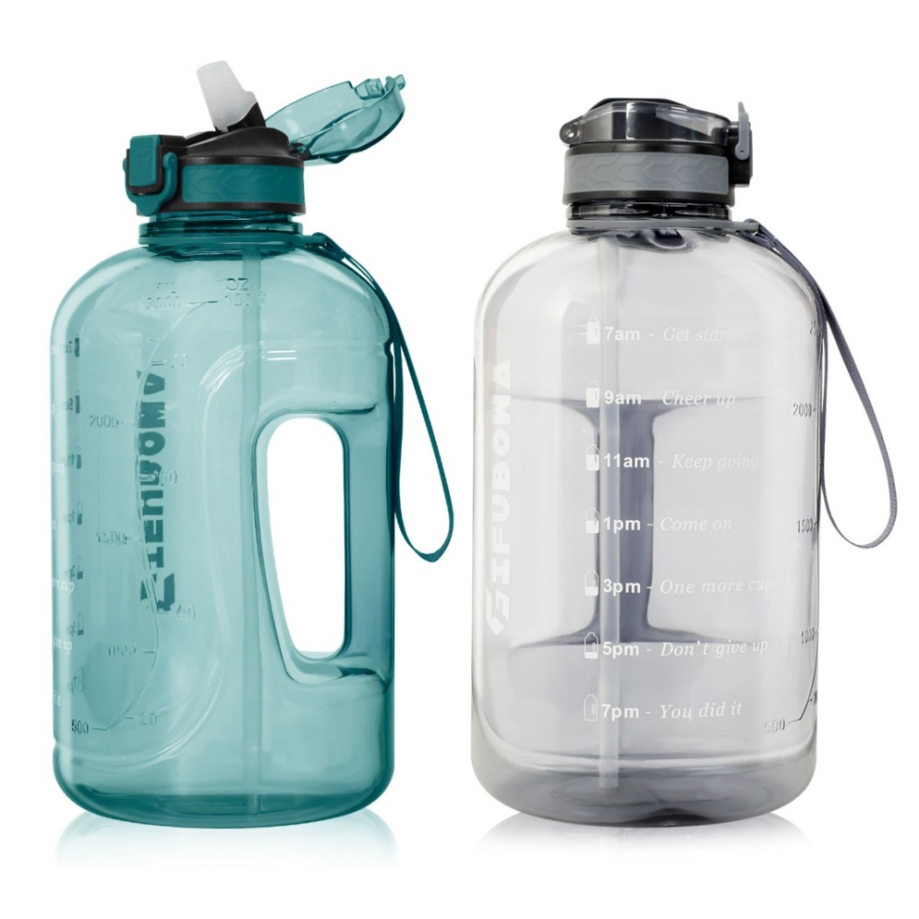 GEMFUL Big Water Bottle 3l with Handle Straw Sport Drinking Jug Bpa ...