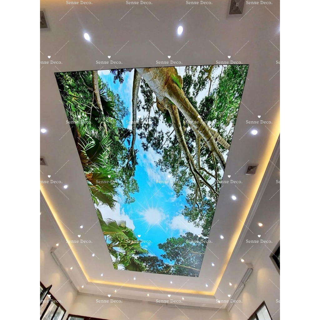 SA T2402 Tension Ceiling Film Vivid Giant Trees and Branch for Swimming ...