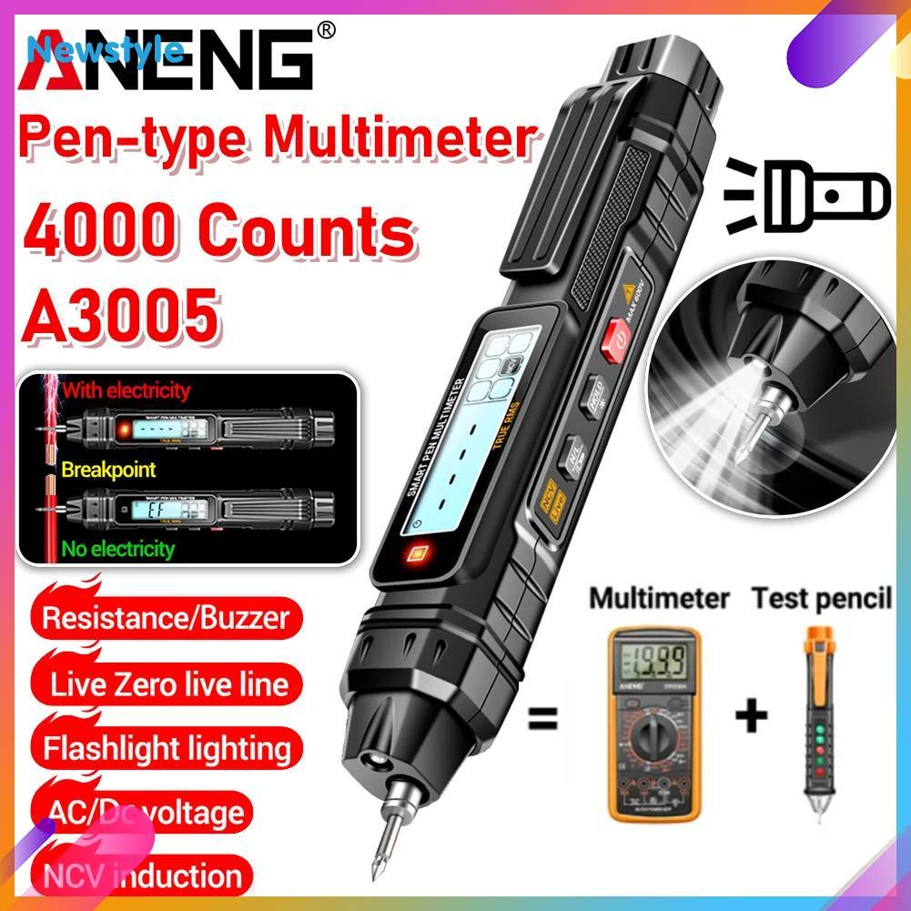 ANENG A3005 Digital Multimeter Pen 4000 Counts Professional Meter Non ...