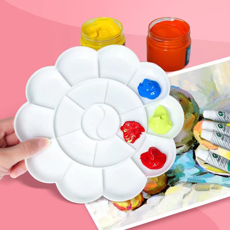 Paint Palette Tray White Plastic Paint Tray Watercolor Acrylic Palette ...