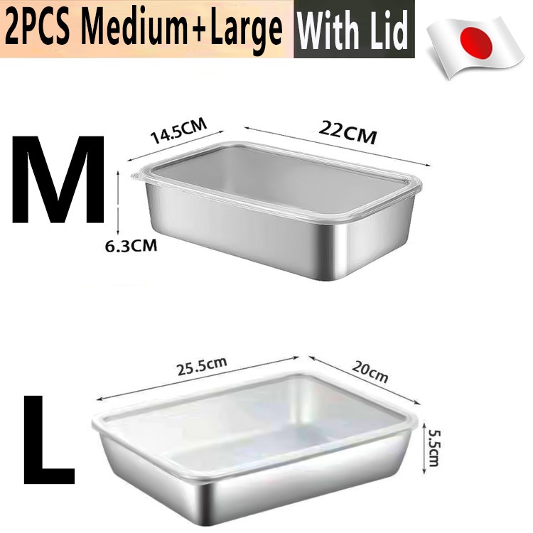 304 Stainless food container Food storage box Freezer container ref ...