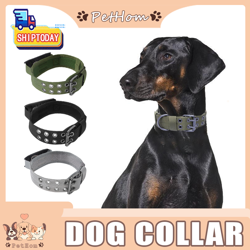 Durable Dog Collar Nylon For Medium Large Military Dogs Adjustable Dog ...