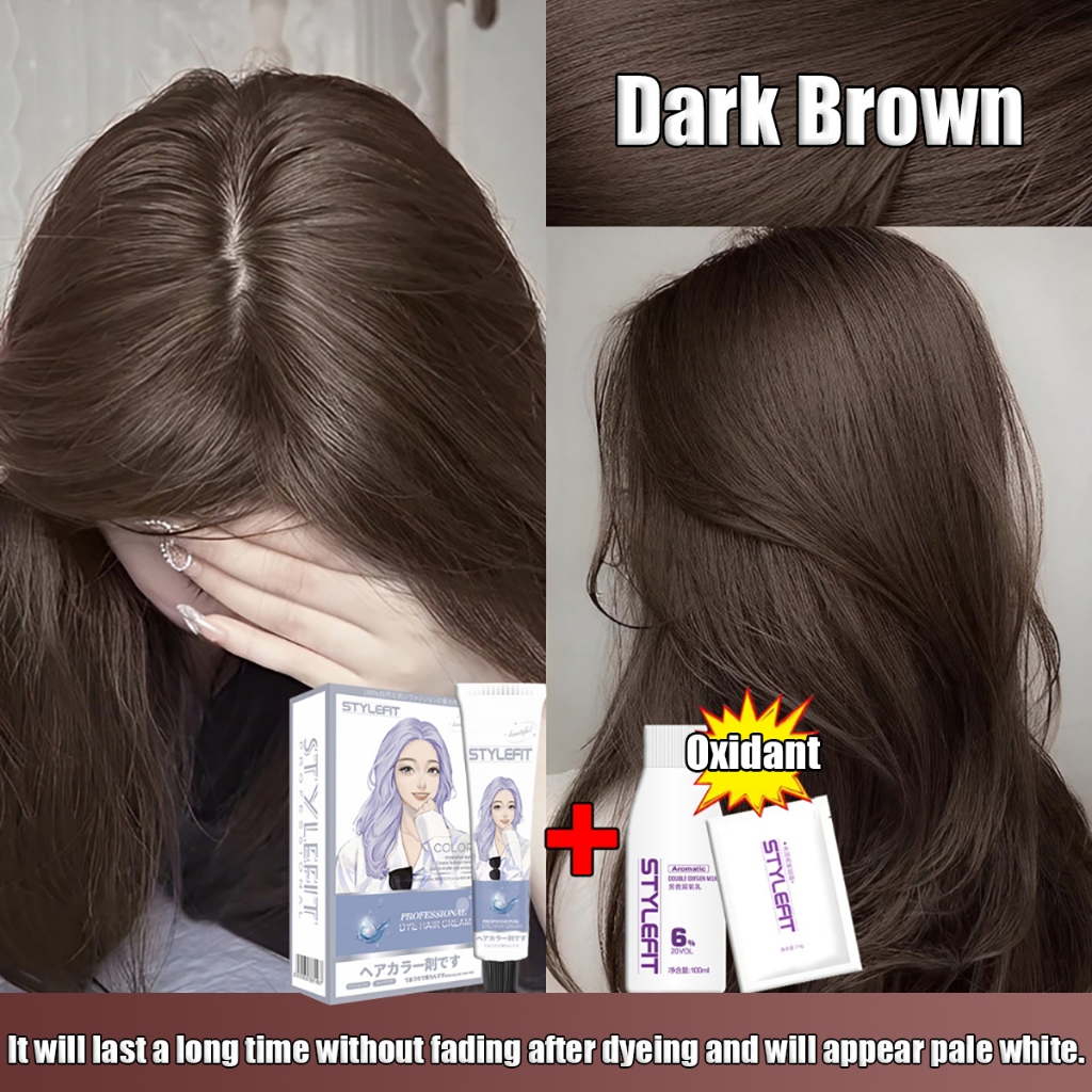 STYLEFIT Hair Color Permanent Cherry Red(100ml Hair Dye+100ml Oxidizer ...