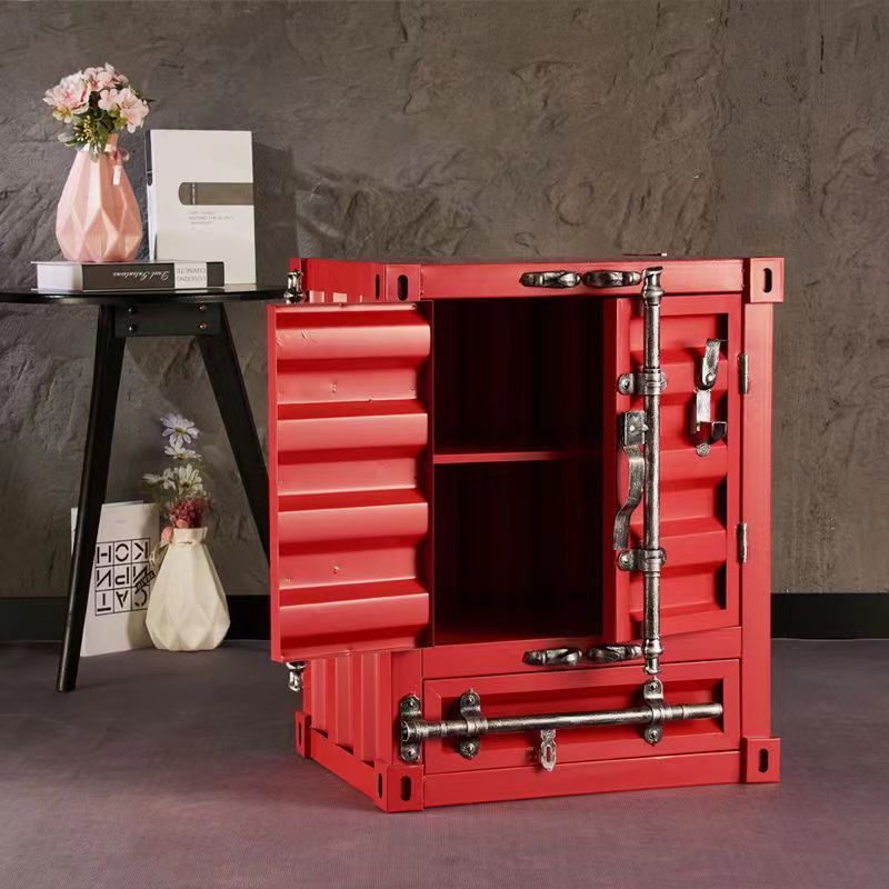 Retro Container Cabinet Industrial Style Locker Iron Art Bedside Table ...