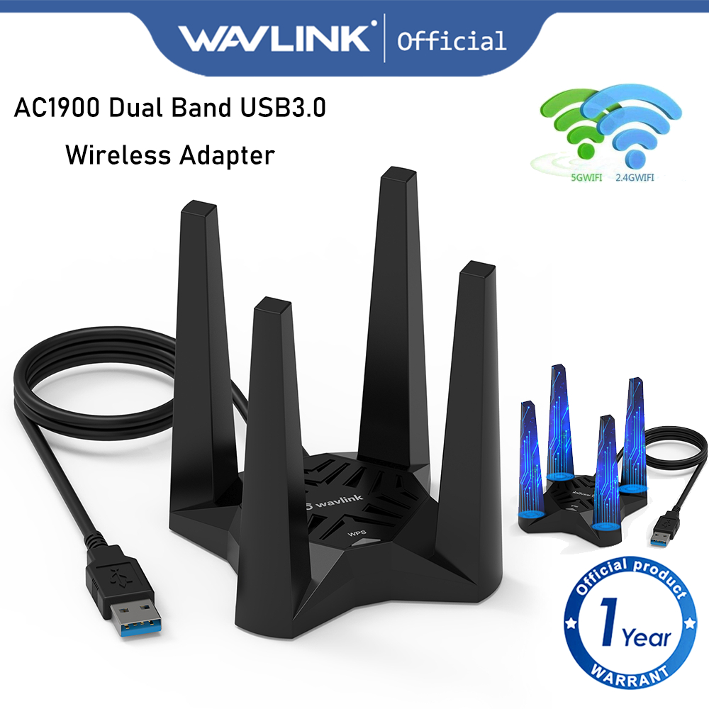Wavlink AC1900 Wireless Dual Band USB3.0 Adapter for PC, 1900Mbps WiFi Adapter | Shopee Philippines