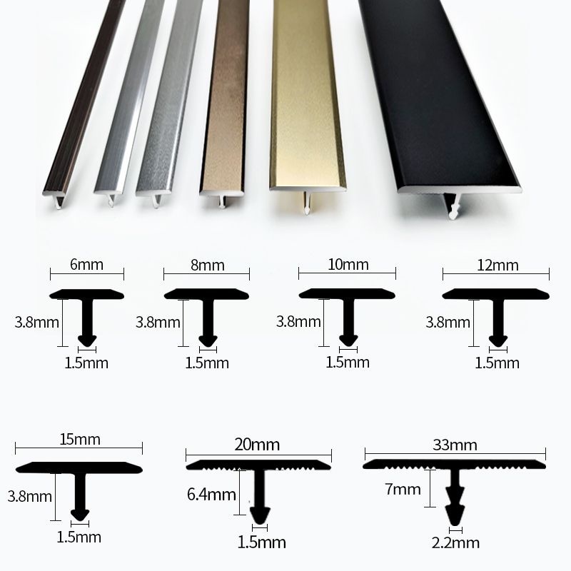 100cm aluminum alloy embedded T-shaped strip, threshold edge lining ...