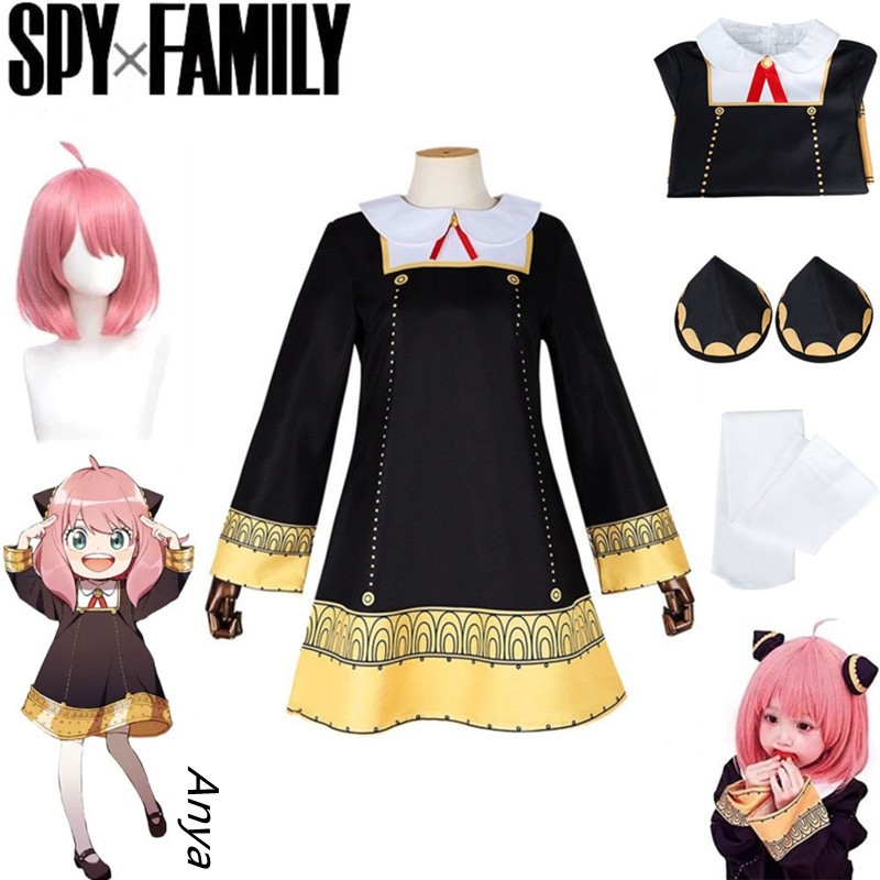 Anime SPY X FAMILY Anya Forger Cosplay Costume Dress Uniform Sock ...