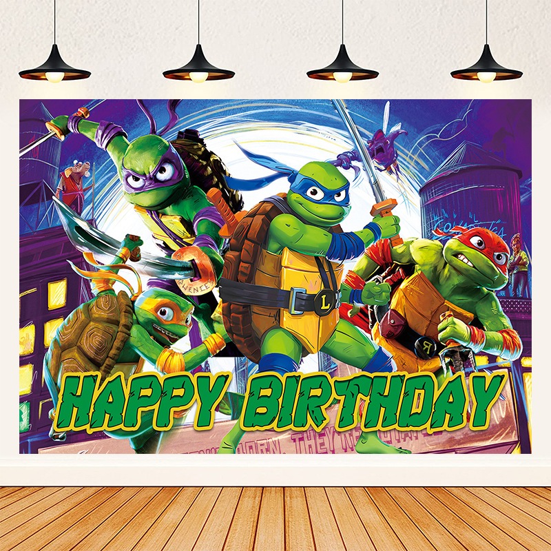 Teenage Mutant Ninja Turtles Birthday Backdrop Banner Photography Boy ...