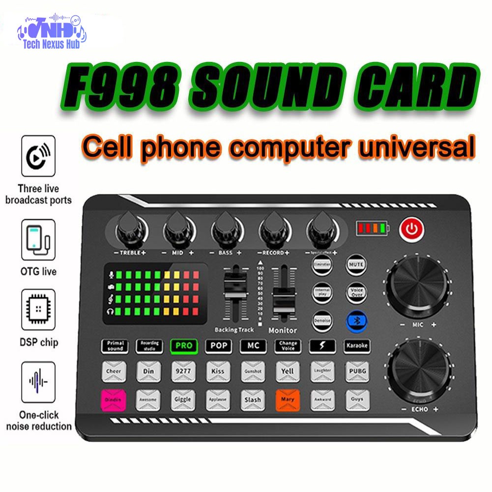 F998 Sound Card Mixed External Sound Card For Recording Sound Mixer ...