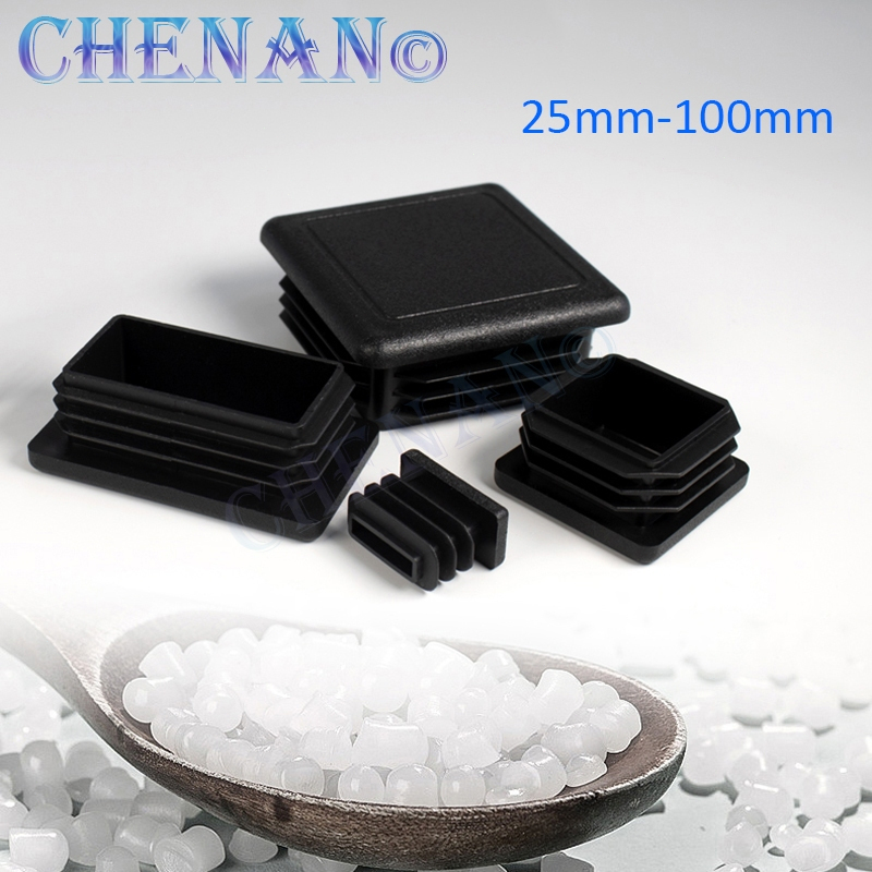 25mm-100mm Square Plastic Tube Plug Pipe Tubing Inner Plugs Foot Pads ...