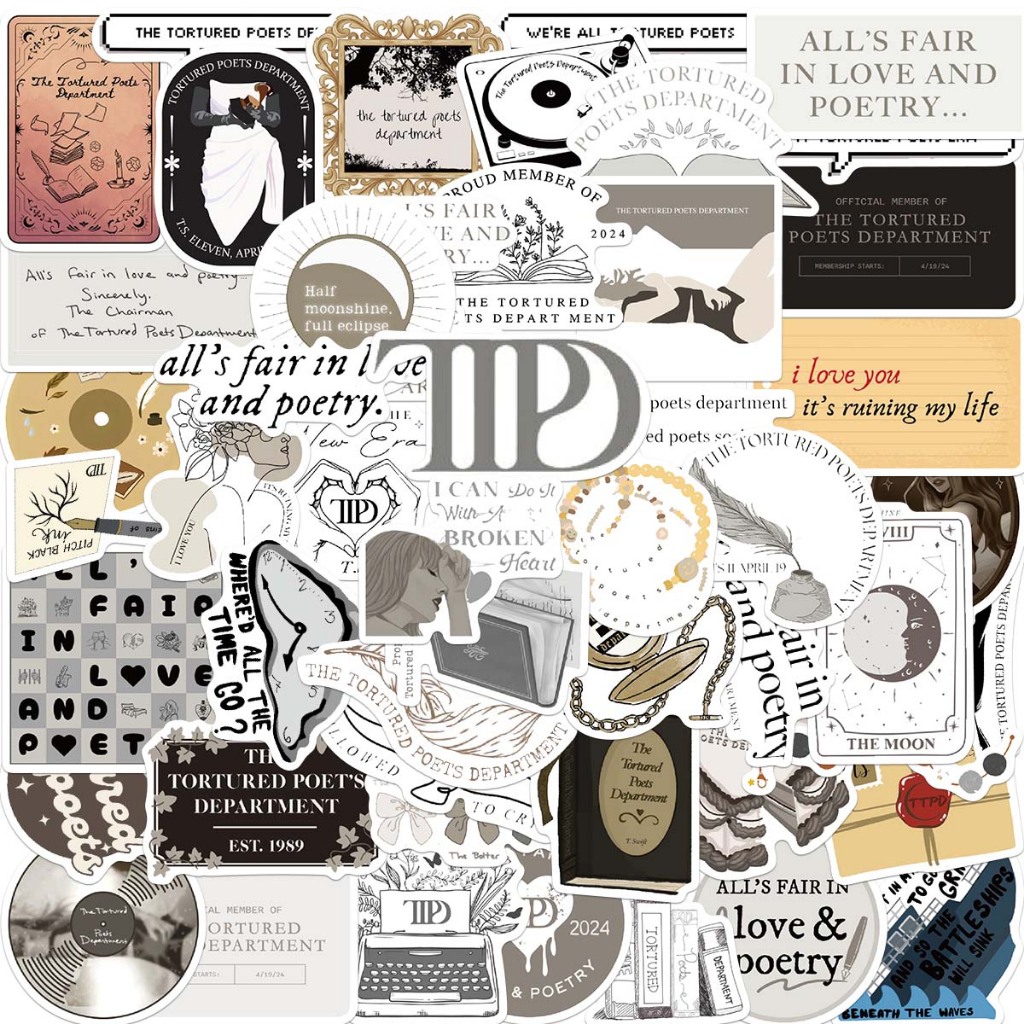 50 pcs TTPD Stickers Graffiti Cartoon Skateboard Waterproof Luggage ...