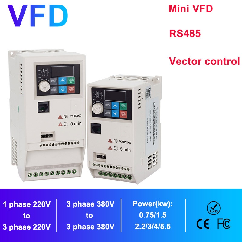 380V 220V Inverter Economical VFD Variable Frequency Drive 0.75KW 1.5KW ...
