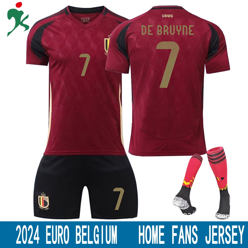 【JK】Top QUALITY 2024 EURO BELGIUM HOME Football UNIFORM SETS DE BRUYNE 7 LUKAKU 10 FANS VERSION ...