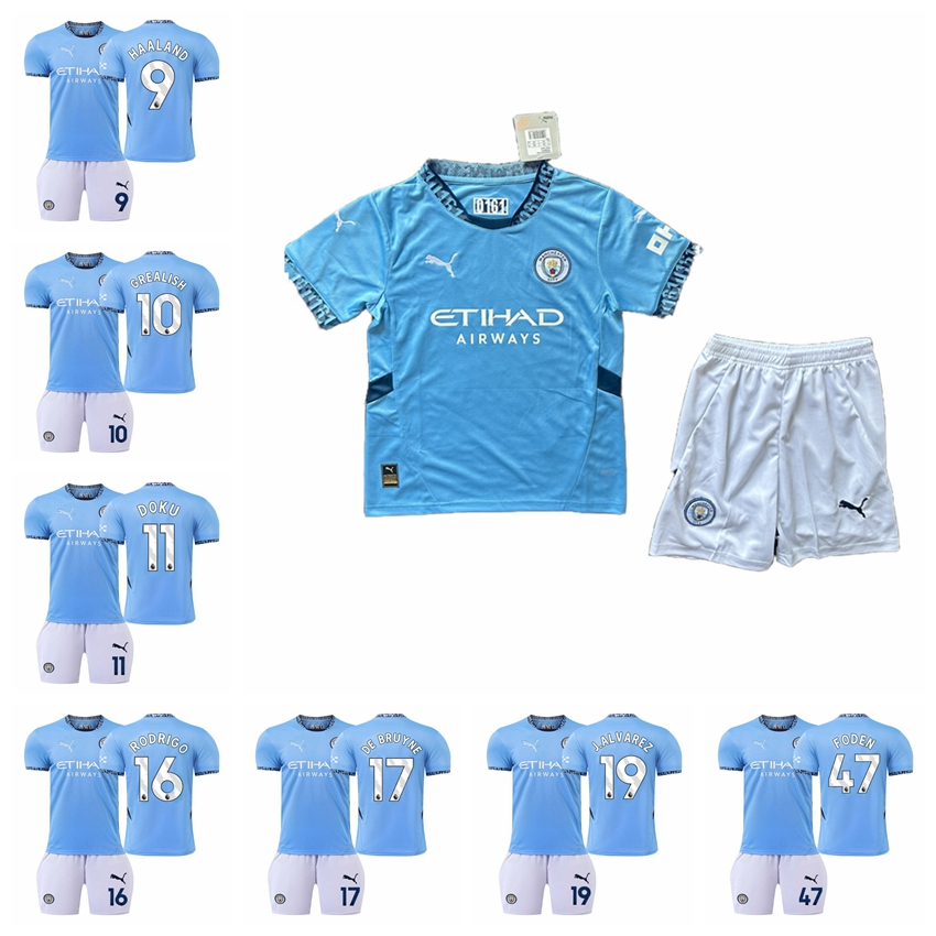 2024-25 Season Manchester City F.C. Home Football Jersey Kits Haaland ...