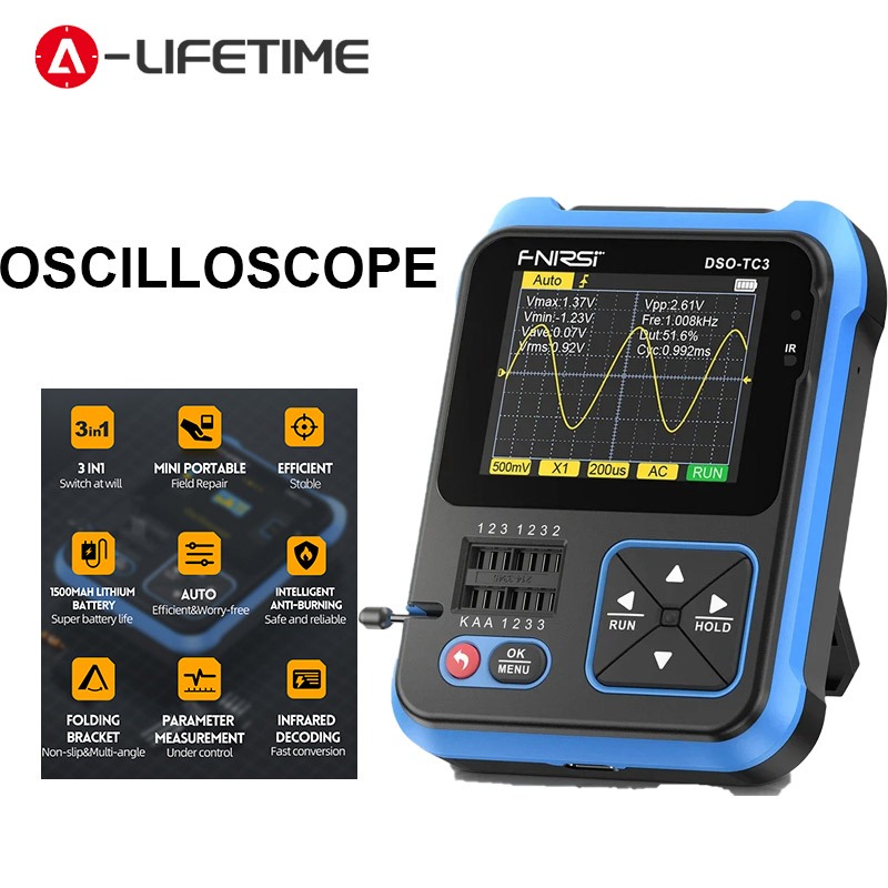 DSO-TC3 3-In-1 Digital Oscilloscope 10MSa/s Sampling Rate 500kHz ...