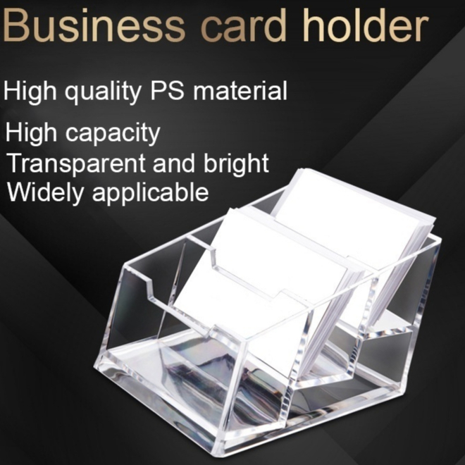 Business Card Stand Holder Acrylic Name Card Desk Stand Clear Desktop ...