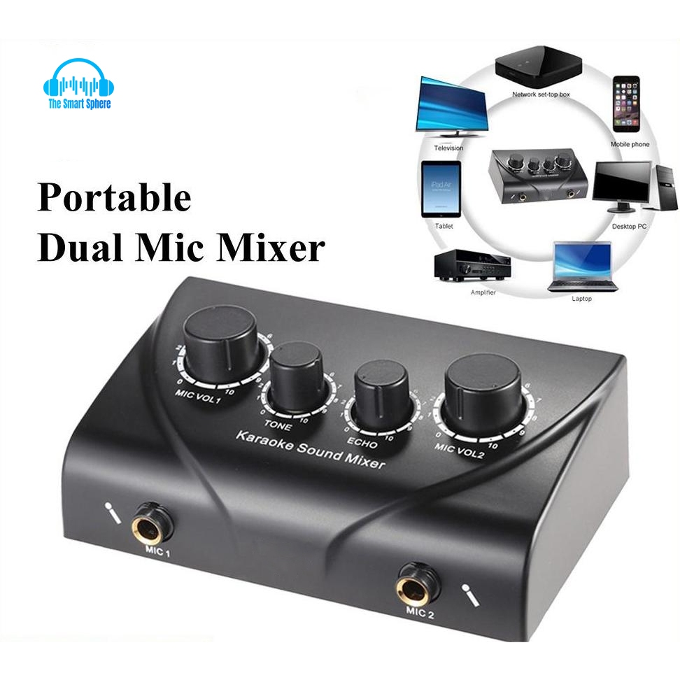 Multifunctional Audio Mixer Amplifier Portable Dual Mic Inputs For ...