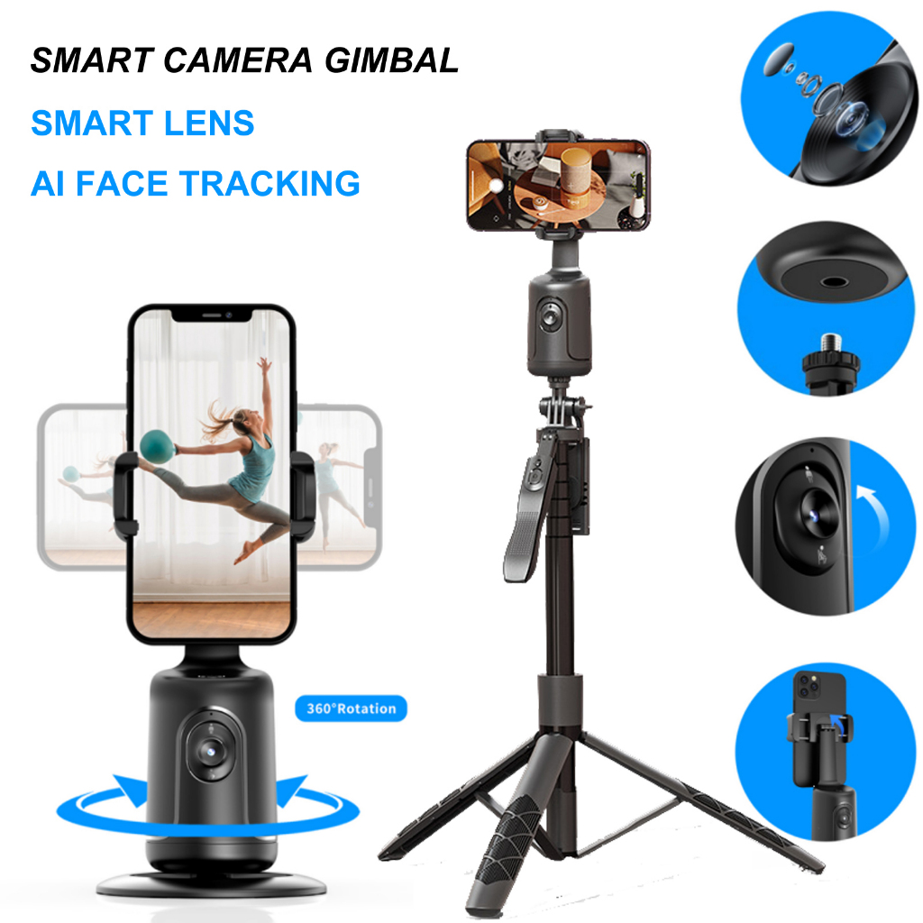 P01 AI Smart Gimbal 360° Auto Face Tracking rotation holder Phone Holder For smartphone video ...