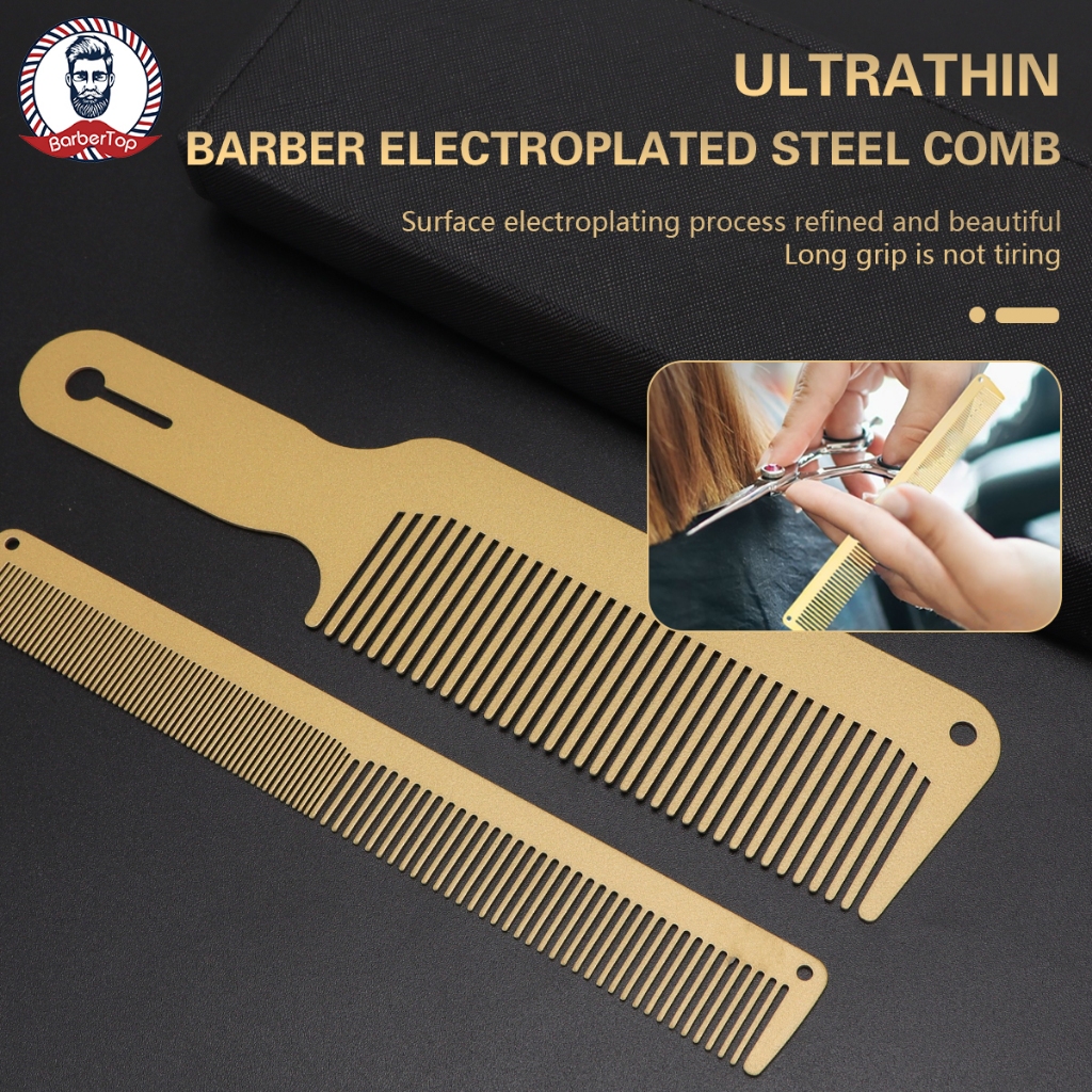Barber Specific Gold Ultra-Thin Hair Cutting Comb Double-Sided Apple ...